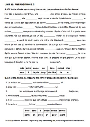 FRENCH GRAMMAR PRACTICE A4